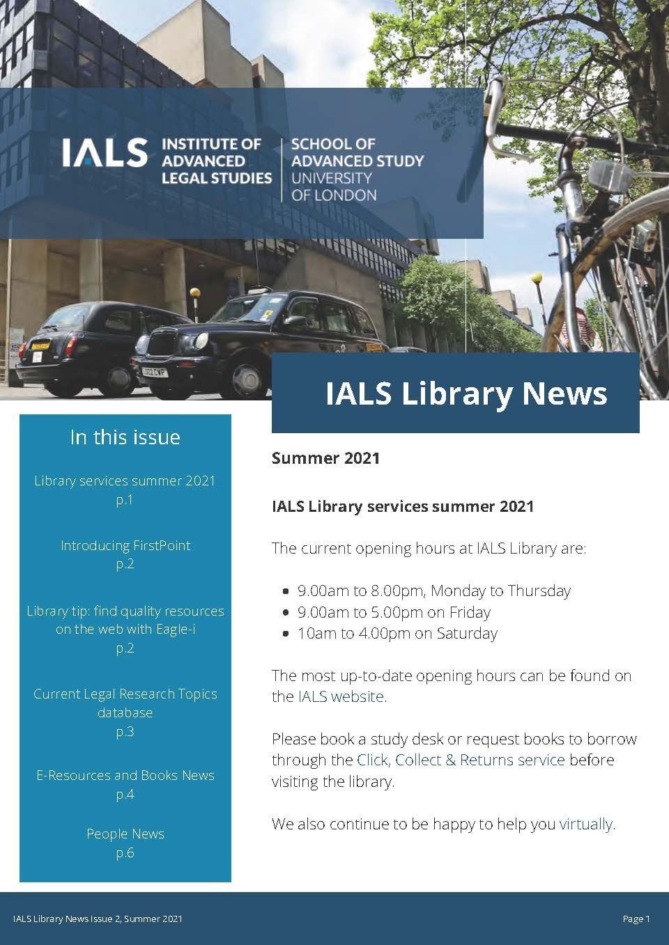 The Summer Issue of the IALS Library Newsletter Now Available ...