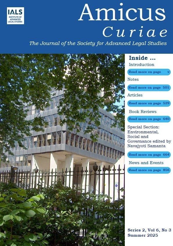 Amicus Curiae Series 2, Volume 6, Issue 3 2025 is now published ...